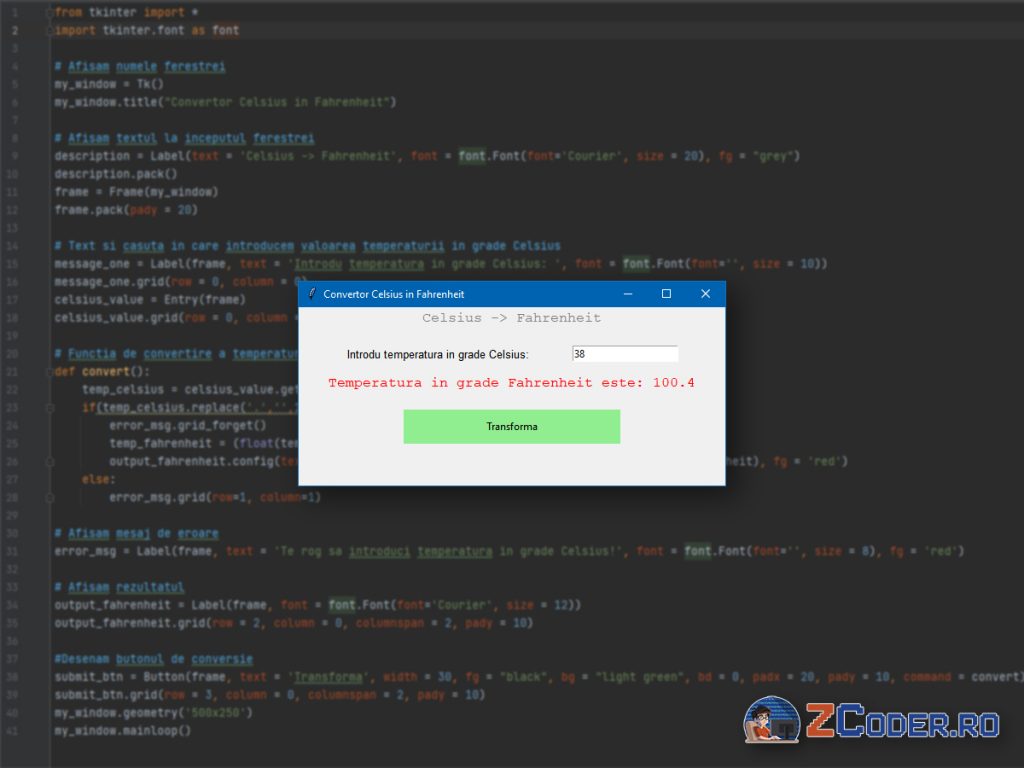 Program Python Convertor De Temperatura Celsius Fahrenheit Zcoderro